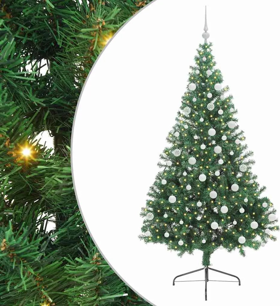 Umělý osvětlený vánoční stromeček Zelená 180 cm PVC 3397014