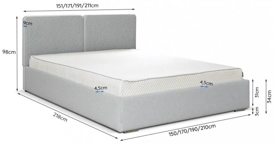 Čalouněná postel MENORCA 140x200 cm Ton 3