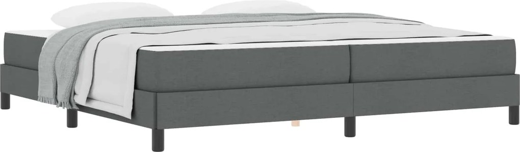Postel s boxspringem Tmavě šedá 200 x 200 cm textil 3398515