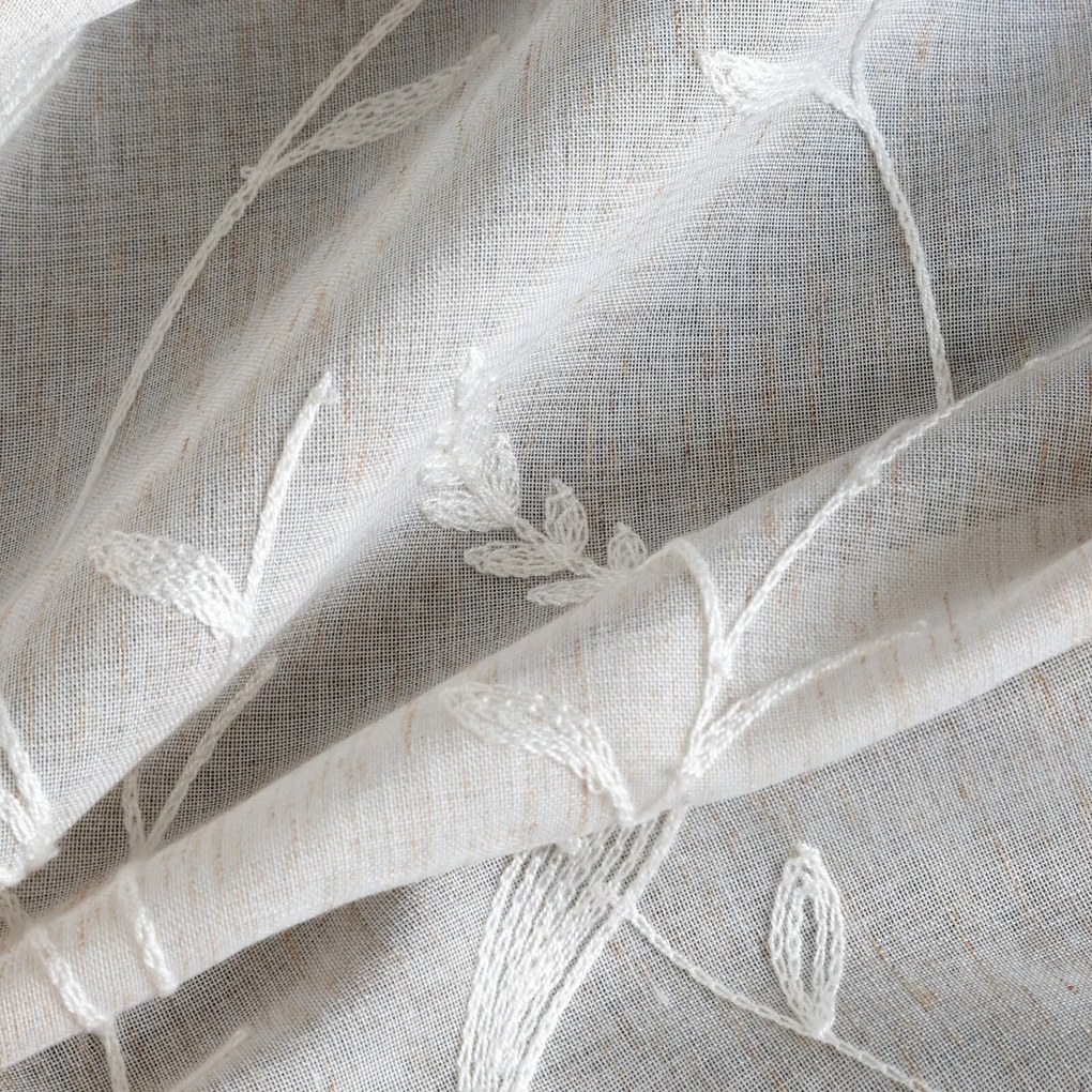 ZÁCLONA NA KROUŽCÍCH INA 140X250 CM LISTY
