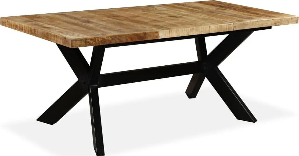 vidaXL Jídelní stůl masivní mangovníkové dřevo a ocelový kříž 180 cm [244804] Barva: Vícebarevný