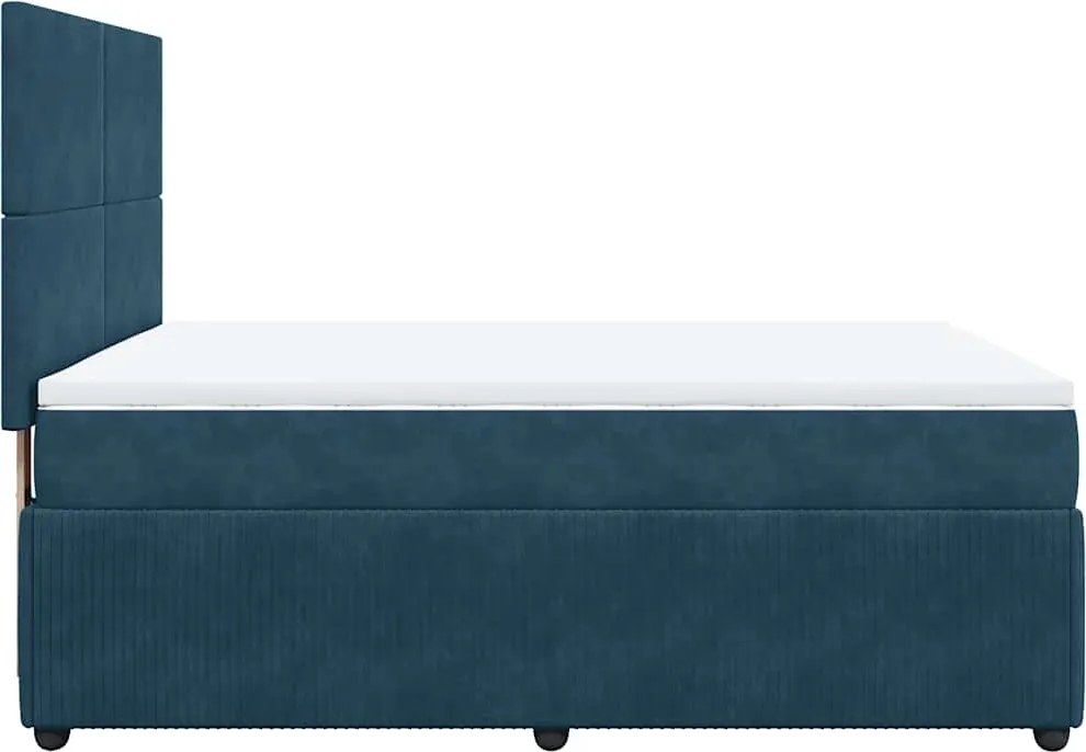 Box spring postel s matrací modrá 160 x 200 cm samet 3294680