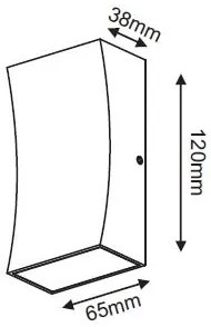 ACA Lighting Zahradní nástěnné LED svítidlo FER 6W/230V/3000K/180Lm/2 x 90°/IP65, tmavě šedé