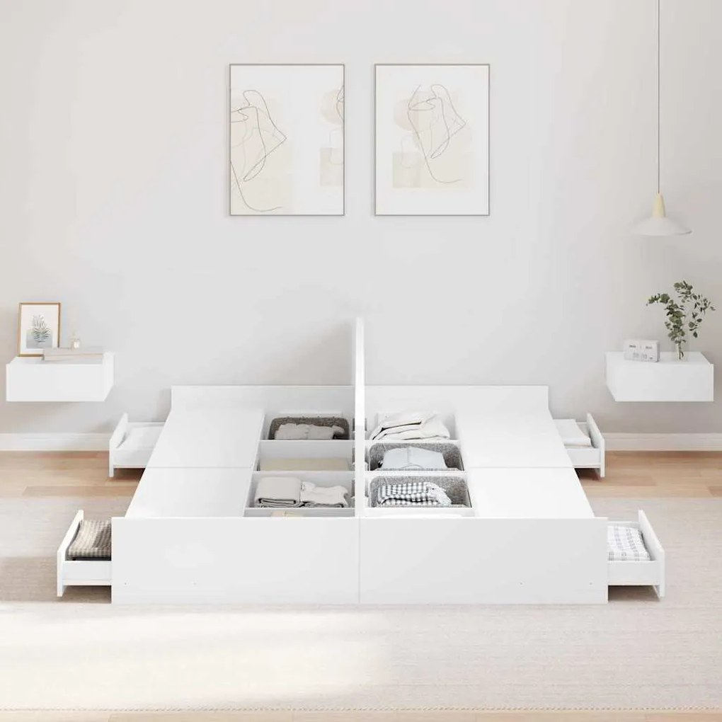 Rám postele s úložným prostorem se zásuvkou Bílá 135 x 190 cm 3335317