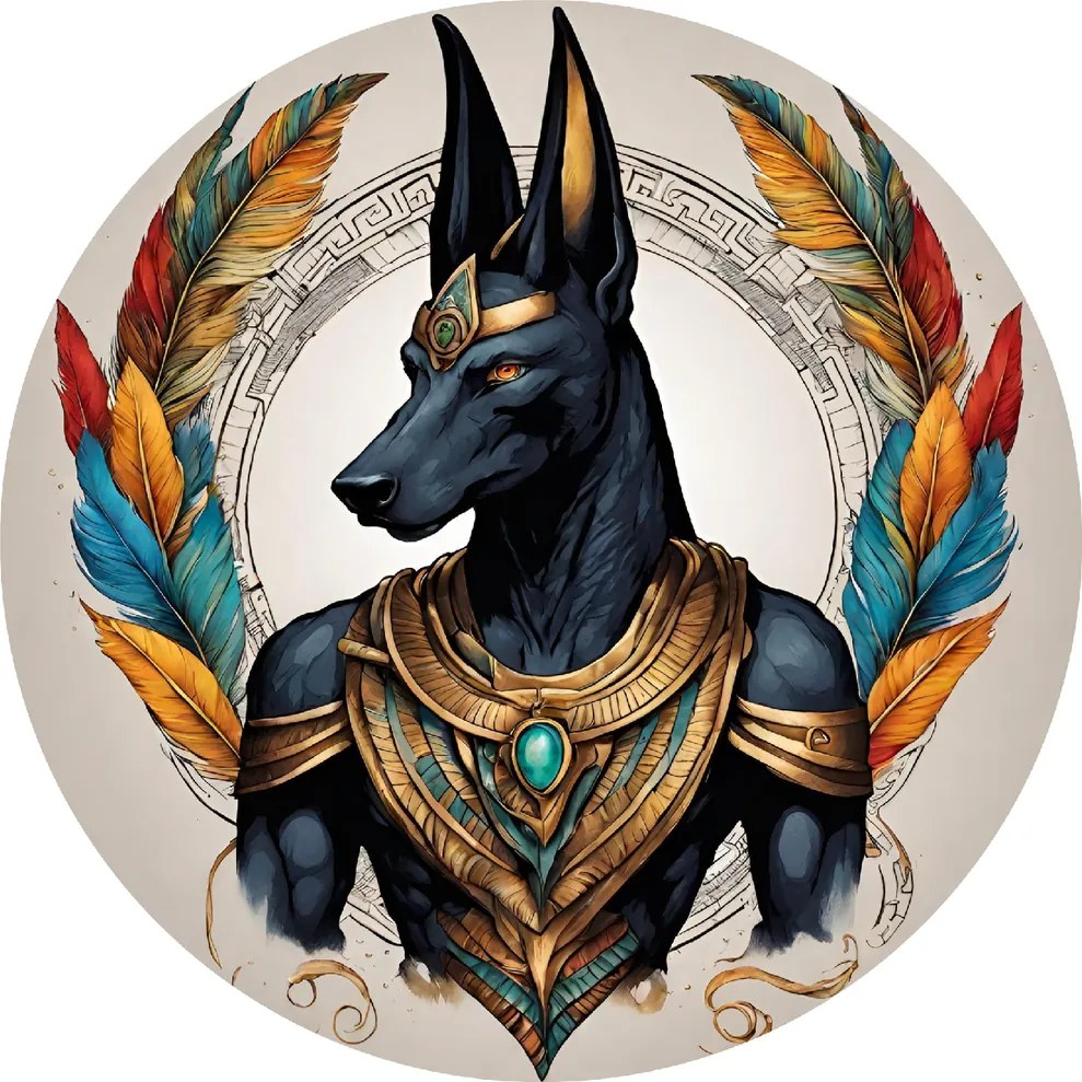 PIPPER. Kruhová samolepka na zeď "Anubis" Velikost: 100cm