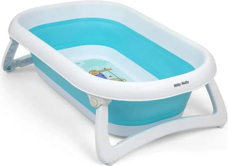 Dětská skládací vanička s výpustí Milly Mally Aqua modrá