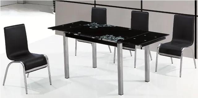 Jídelní stůl GODY 110(170)x74 černá/chróm