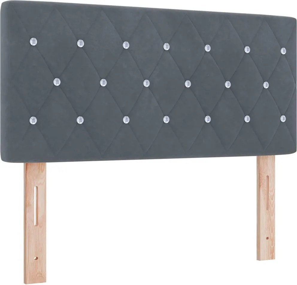Postel s boxspringem s matrací Tmavě šedá 120 x 190 cm samet 3339093