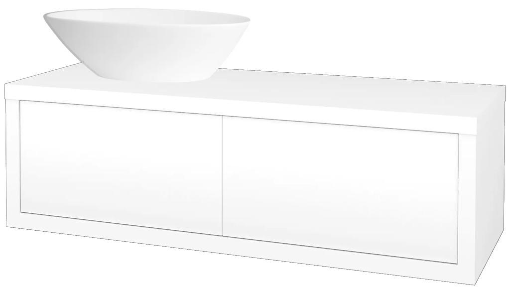 Dřevojas Koupelnová skříň STORM SZZ2 120 (umyvadlo Triumph) Varianta: M01 Bílá mat / L01 Bílá vysoký lesk / Pravé