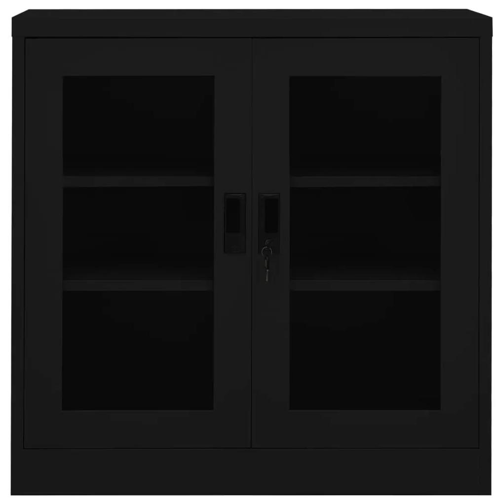 335932 vidaXL Kancelářská skříň černá 90 x 40 x 90 cm ocel
