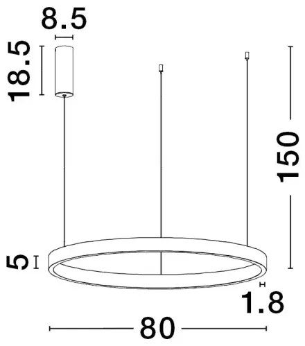 LED lustr Elowen 80 bílé
