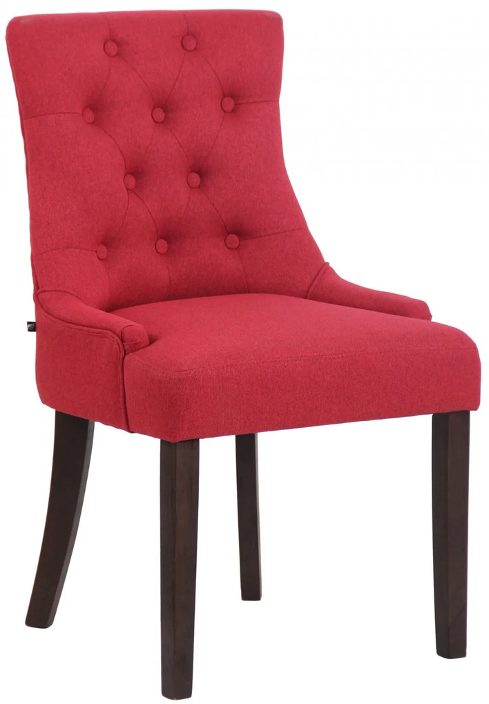 Jídelní židle Inverness ~ látka, dřevěné nohy antik tmavé - Červená