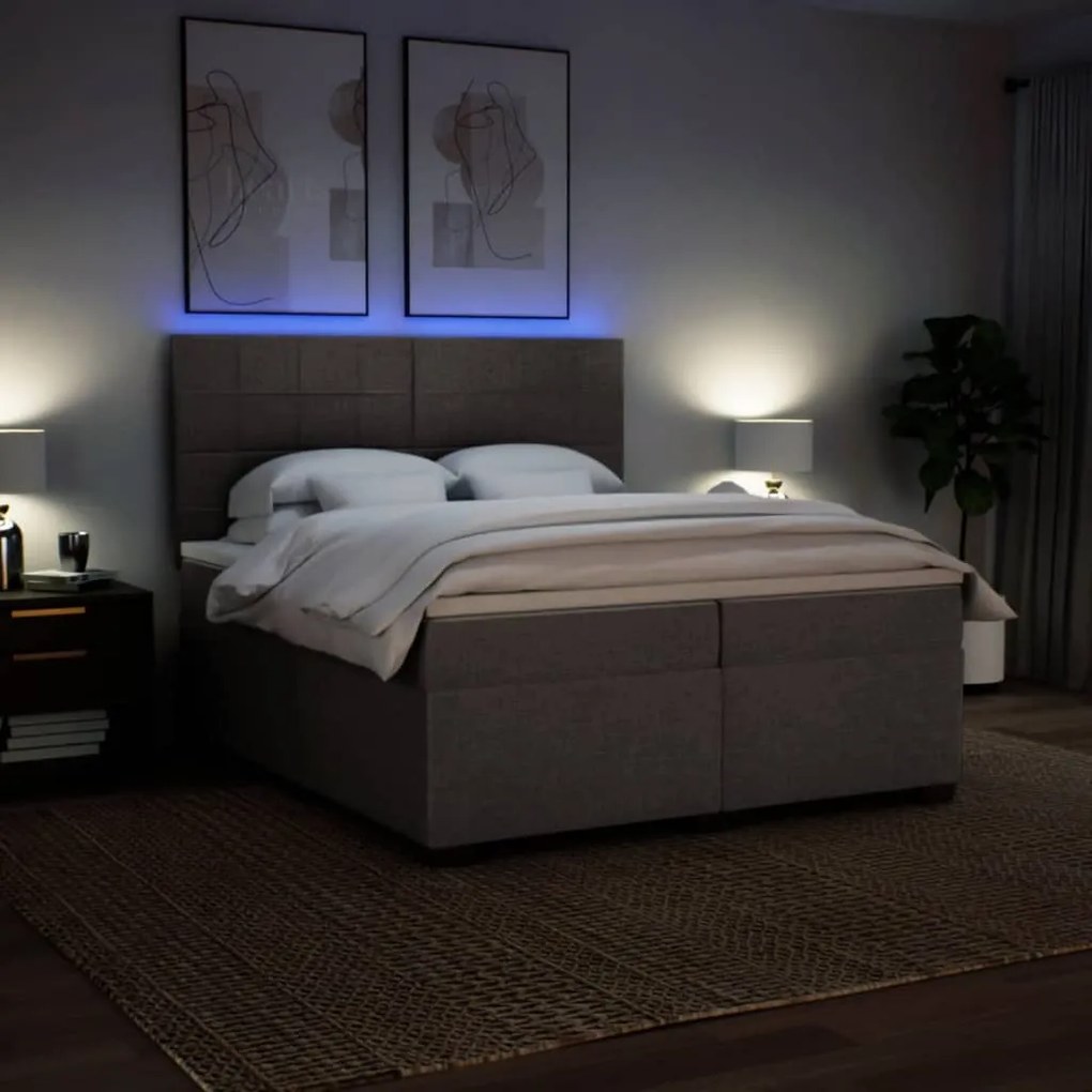 Box spring postel s matrací taupe 200x200 cm textil 3292899