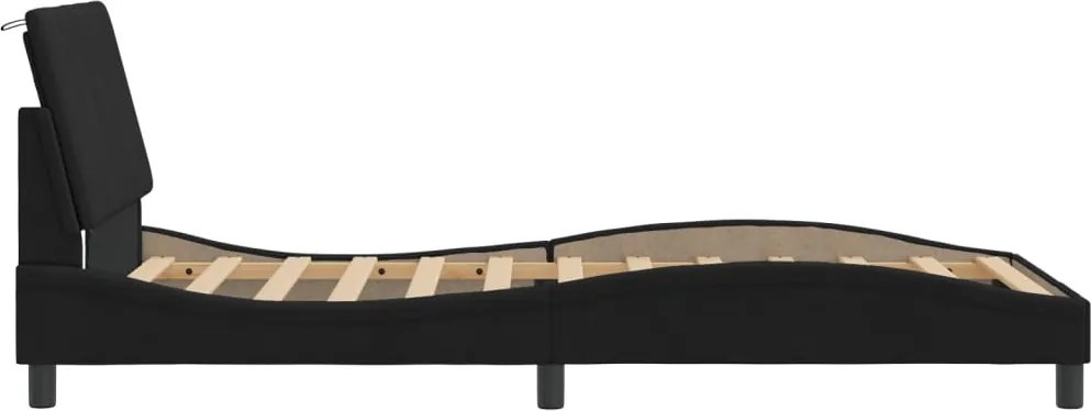 Rám postele s LED osvětlením bez matrace Hanko černý 100 x 200 cm samet 3213765