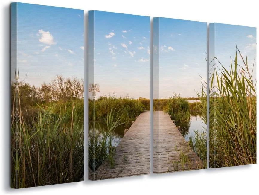 GLIX Obraz na plátně - Path Through The Reeds 4 x 30x80 cm