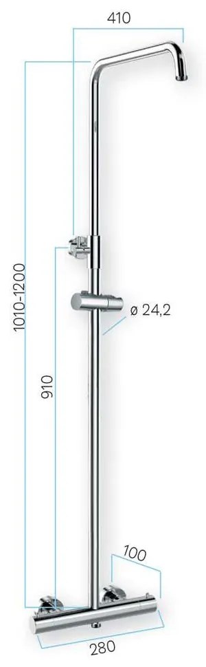 Mereo Mereo, Termostatická nástěnná sprchová baterie s hadicí, ruční a talířovou hranatou sprchou slim 200x200mm, CB60104TSD