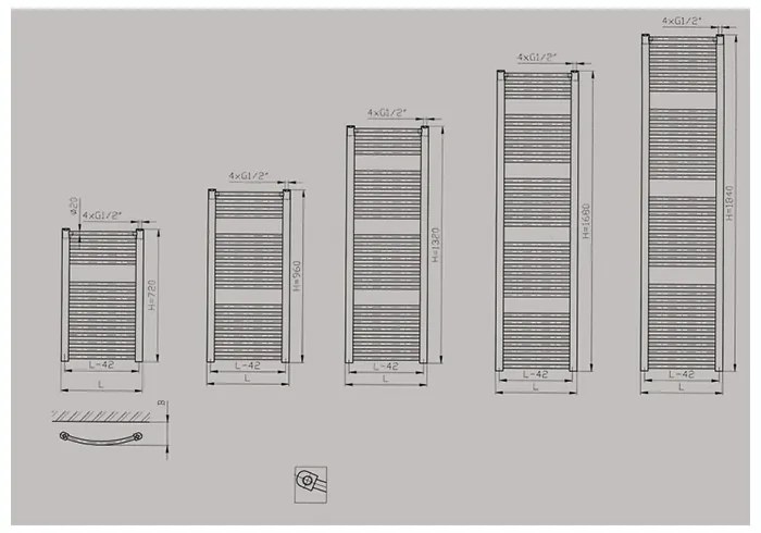 Termal Trend Koupelnový radiátor Eco EC-X 60132 / bílá RAL 9016 (132x60 cm)