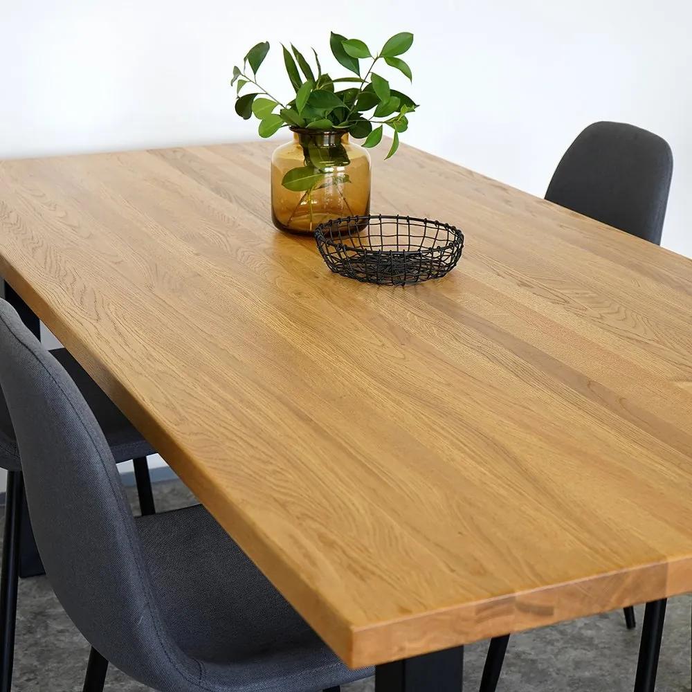 Jídelní stůl s masivní dubovou deskou Verano 1500 x 900 mm