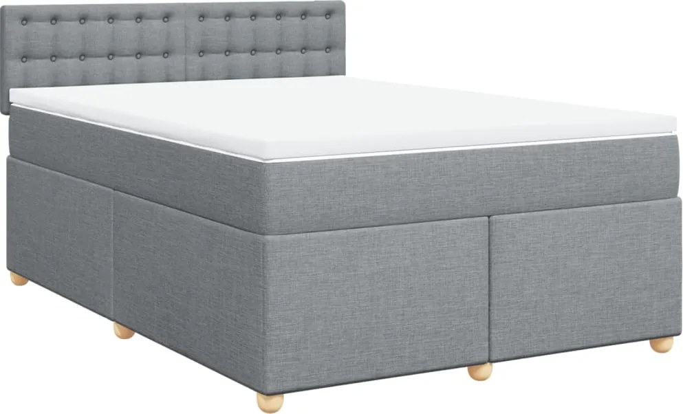 Box spring postel s matrací světle šedá 140 x 200 cm textil 3289017