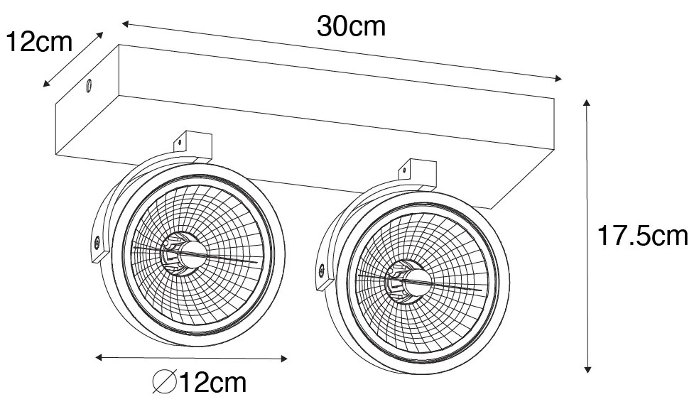 Designové bodové světlo šedé nastavitelné 2-světlo - Go