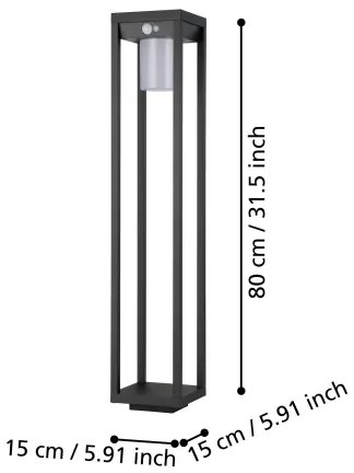 Eglo 900805 - LED Solární lampa se senzorem MARTANO LED/3,7W/3,7V 2000 mAh IP44