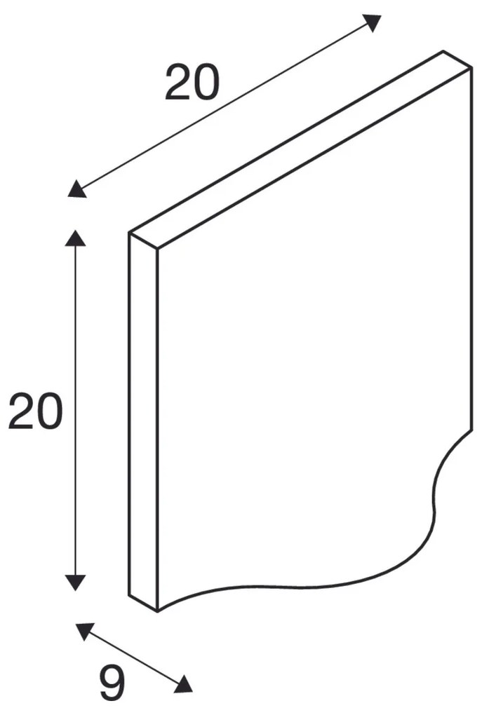 SLV 1002504 Vilua, venkovní nástěnné svítidlo, LED 16W 3000K, 20x20cm, IP54