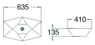 Mexen ELENA umyvadlo, 63x41 cm, bílá, 21476300