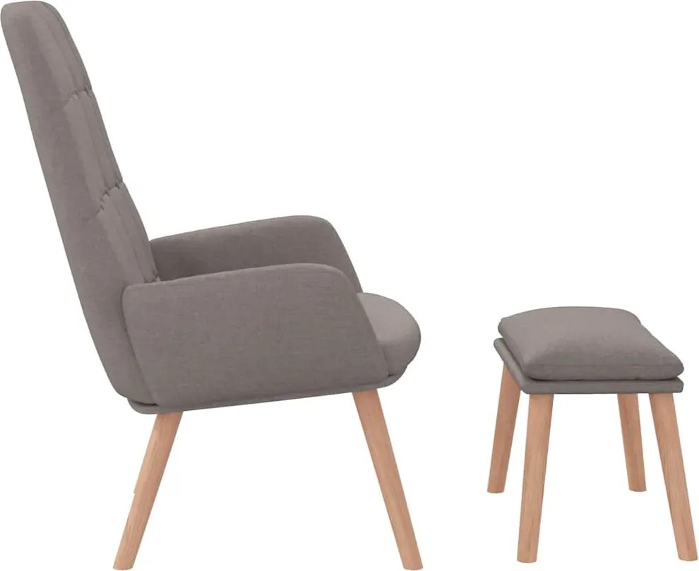 Relaxační křeslo s podnožkou taupe textil 3315156