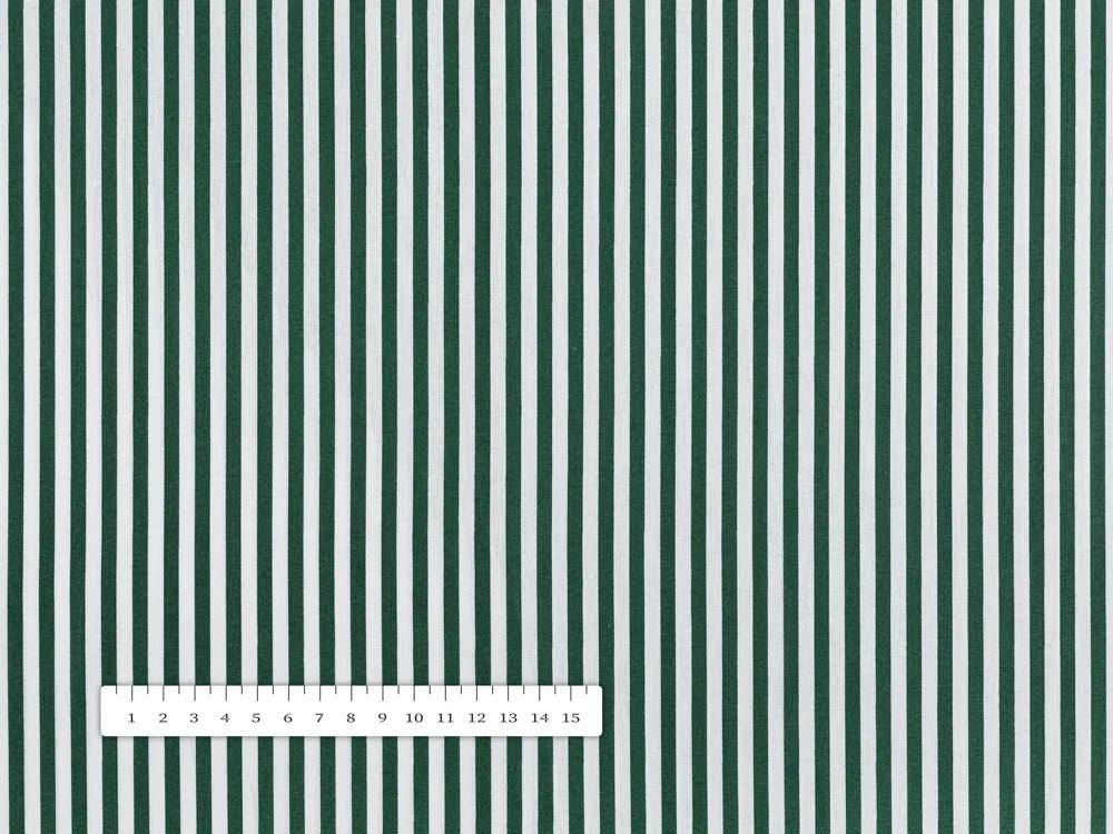 Biante Bavlněný čtvercový ubrus Sandra SA-362 Tmavě zeleno-bílé proužky 110x110 cm