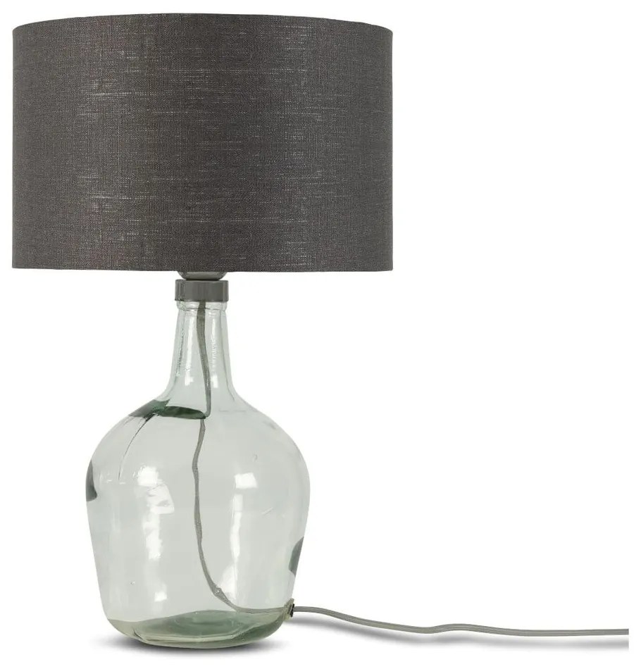 Stolní lampa s tmavě šedým stínidlem a konstrukcí z recyklovaného skla Good&Mojo Murano, ⌀ 30 cm