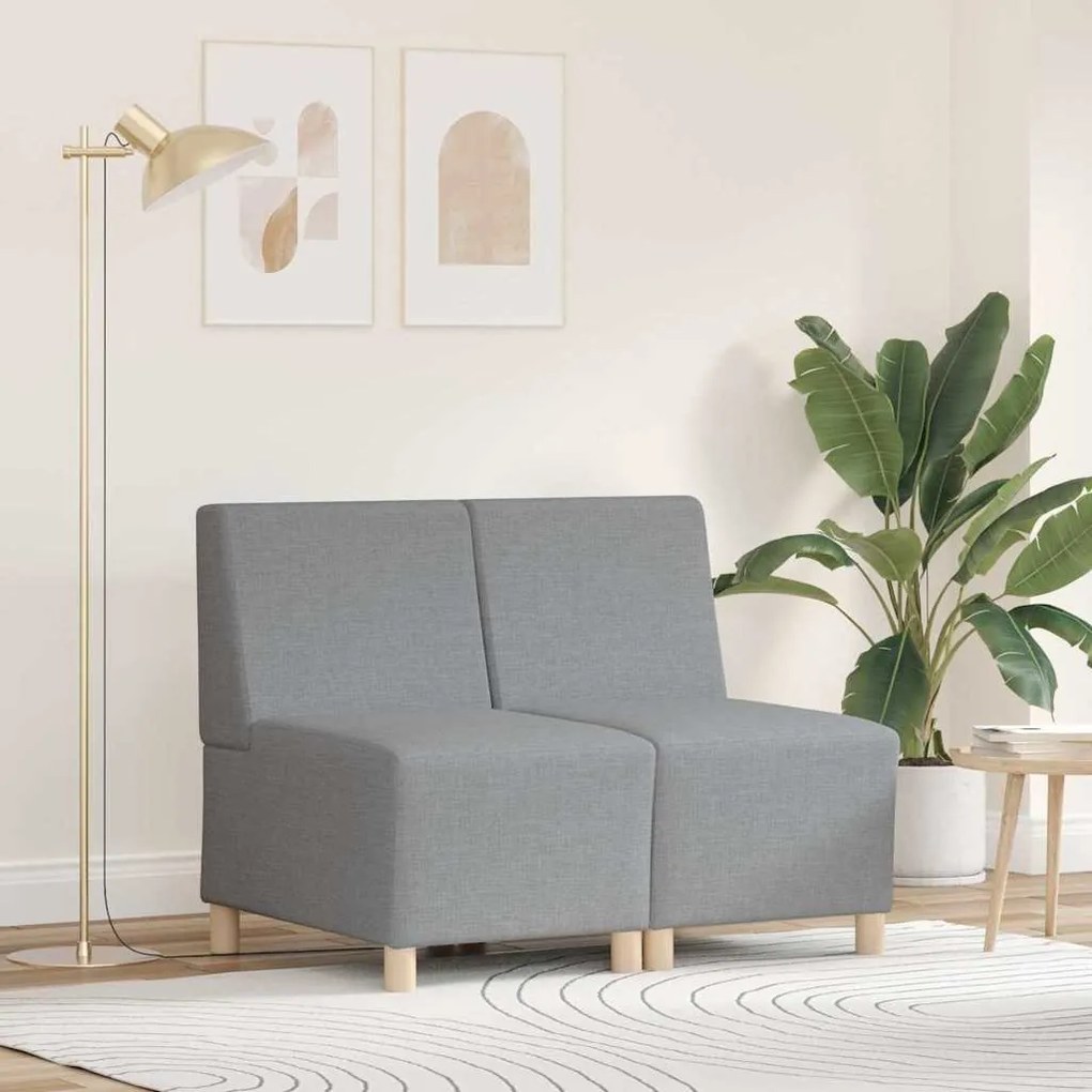 Modulová sedačka bez opěradel 2 ks Světle šedá textil 3399748