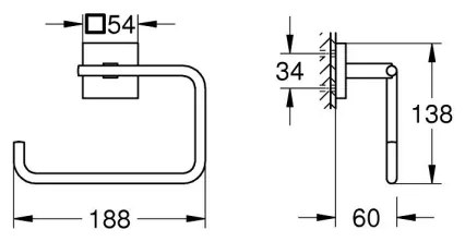 GROHE 409752430 - Držák ručníků START CUBE 18,8 x 13,8 cm černá
