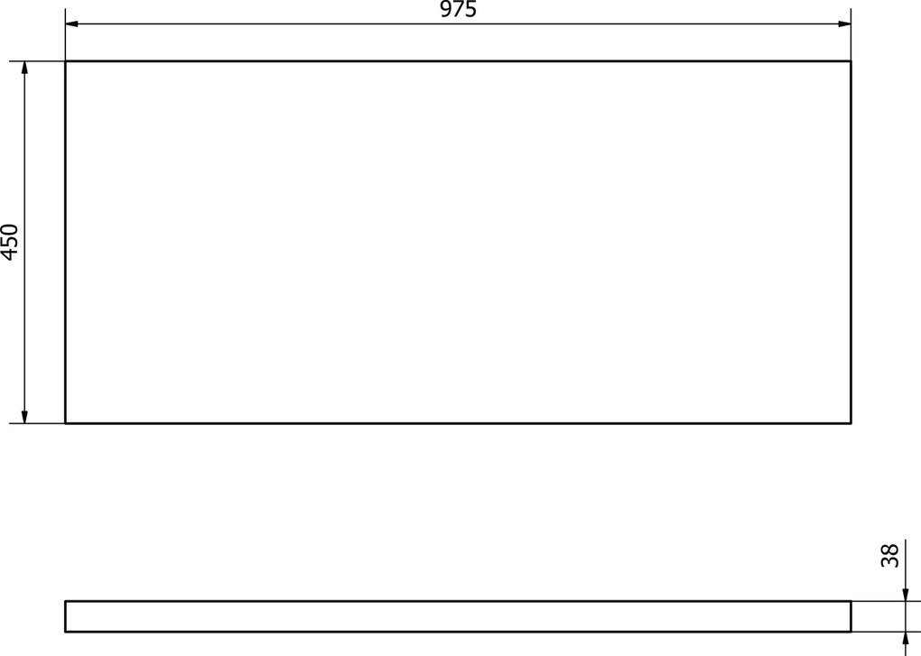 Aqualine VEGA deska 97,5 x 45 cm, dub platin VG700