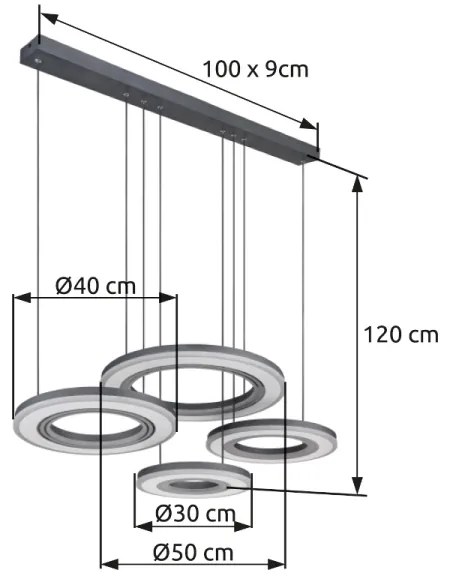 Globo 67191-80 - LED Stmívatelný lustr na lanku BLASIUS LED/80W/230V+ DO