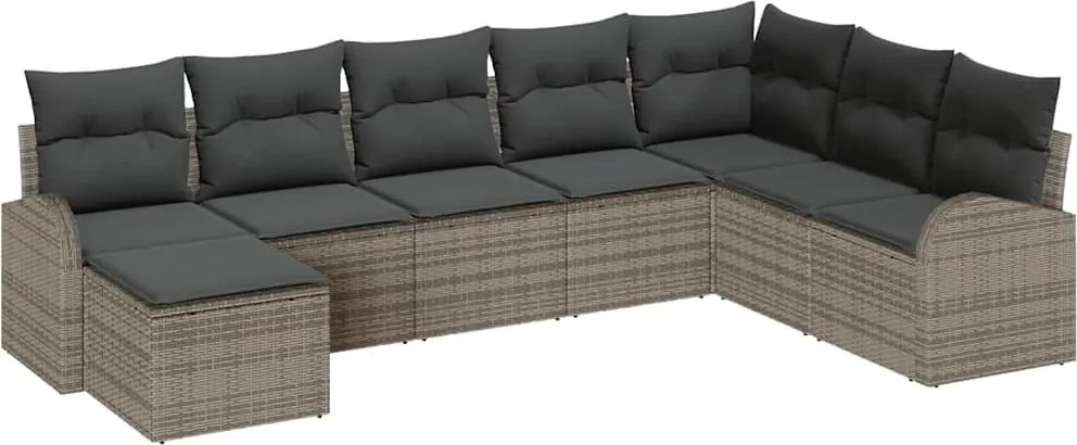 Set pohovek 8 ks Šedá polyratan 3354828