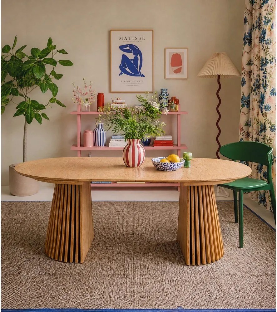 Kulatý rozkládací jídelní stůl s deskou v dubovém dekoru ø 120 cm Osaka – House Nordic