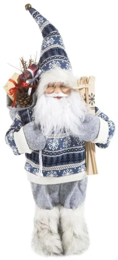 Úžasná dekorativní vánoční figurka Santa Clause s lyžemi 61 cm