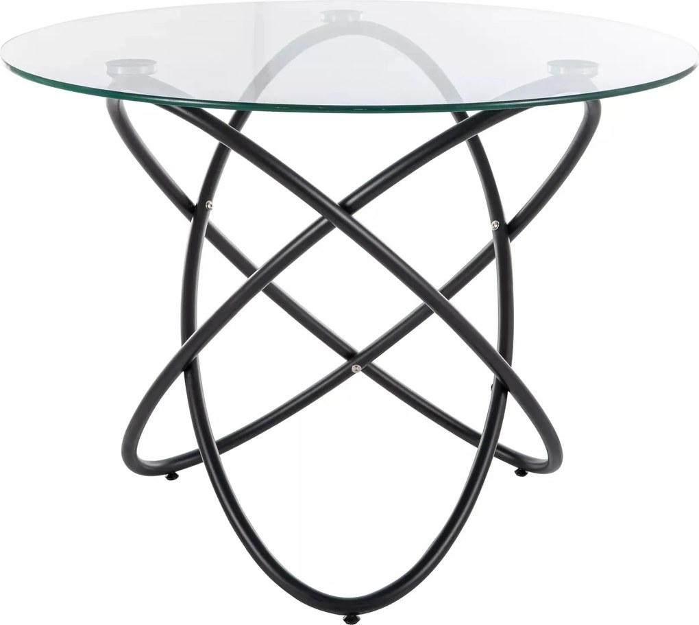 Jídelní stůl Orbit 100 cm černý/čirý