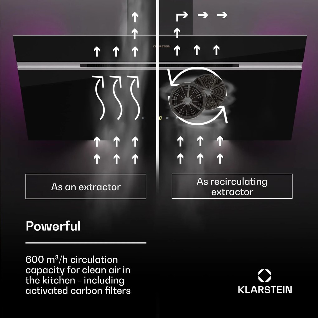 Alina 3.0 90, odsavač par, 90 cm, 324 m³/h, LED displej, ambientní osvětlení, WiFi