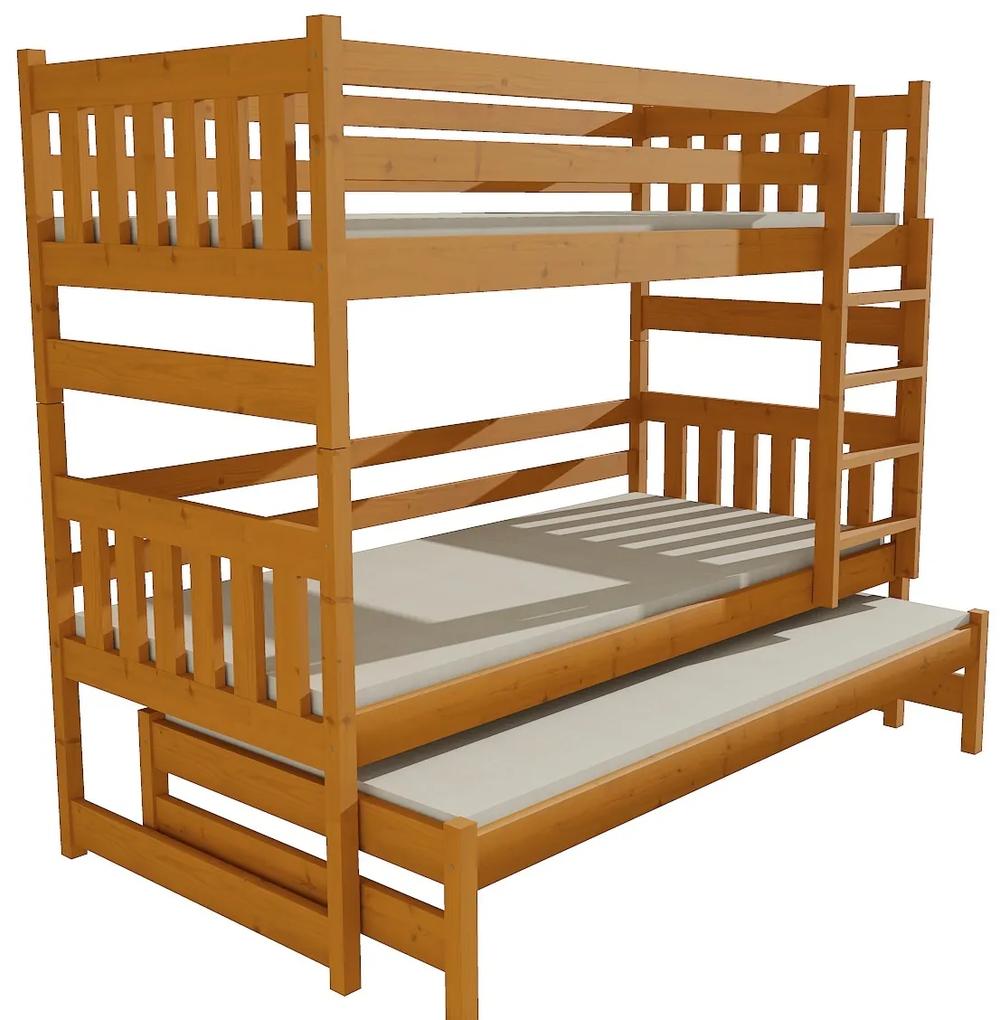 Patrová postel s výsuvnou přistýlkou PPV 019 80 x 200 cm - OLŠE