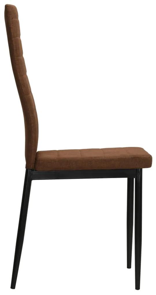 Jídelní židle 6 ks hnědé textil - Default Title