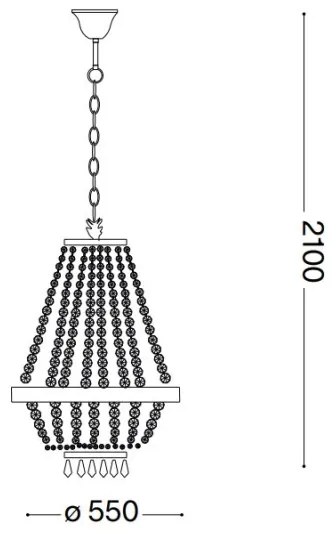 Ideal Lux - LED Křišťálový lustr na řetězu CAESAR 12xG9/3W/230V pr. 55 cm zlatá