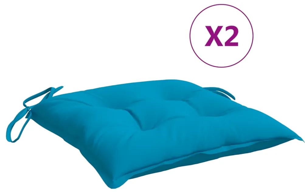 vidaXL Podušky na židli 2 ks světle modré 40 x 40 x 7 cm látka oxford
