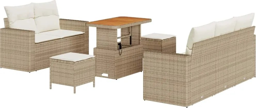 Sada zahradních pohovek 8 pcs Béžová polyratan 3361561