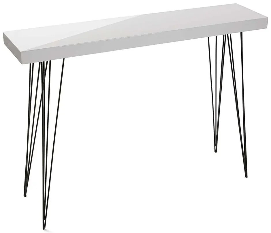 Bílý dřevěný stolek Versa Dallas, 110 x 25 cm