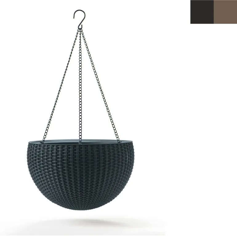 ROJAPLAST Závěsný květináč - HANGING SPHERE, Ø 35 cm Barva: grafit