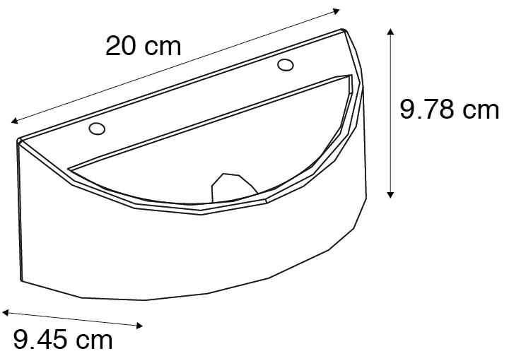 Rustikální nástěnné svítidlo betonové půlkruhové - Adelaide