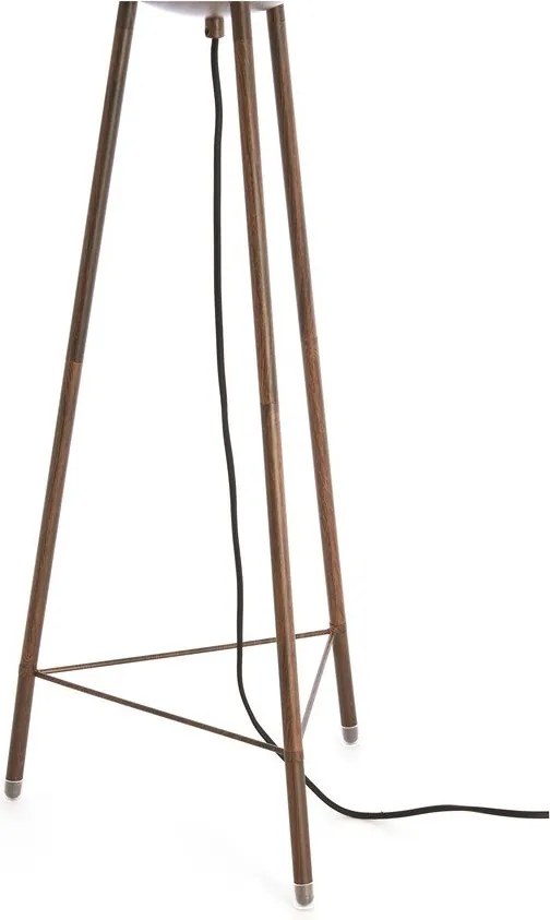 Bílá stojací lampa s textilním stínidlem (výška 133 cm) Bibury – Light &amp; Living