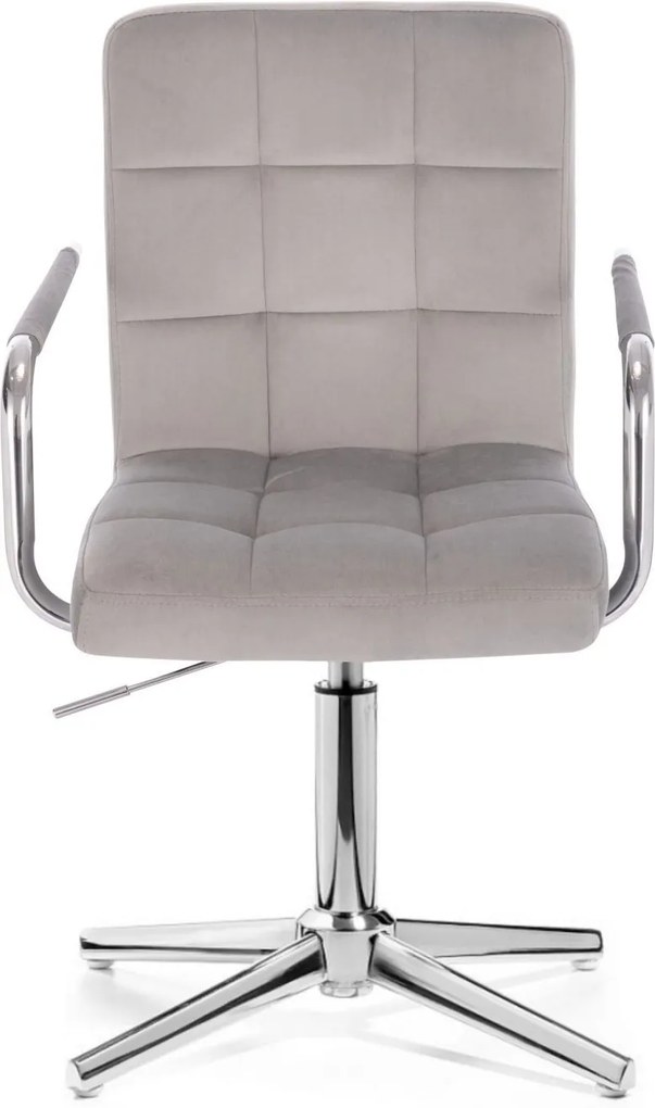 LuxuryForm DESIGN Otočná židle VERONA VELUR na stříbrném kříži - světle šedá