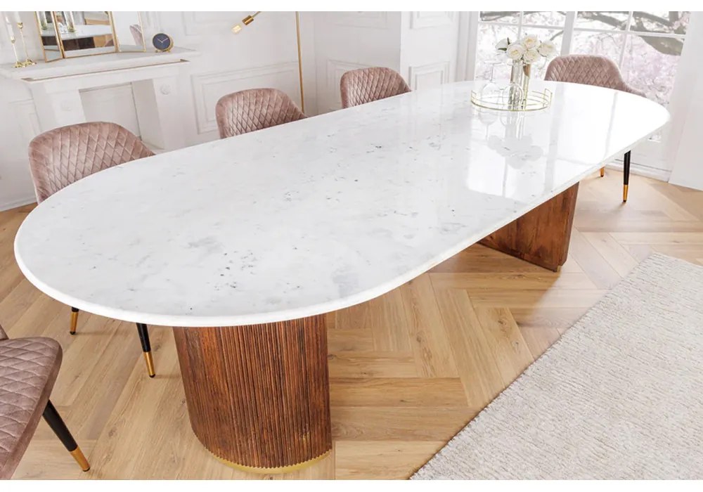 Massive home | Jídelní stůl GATSBY 220 CM mramor masiv mango
